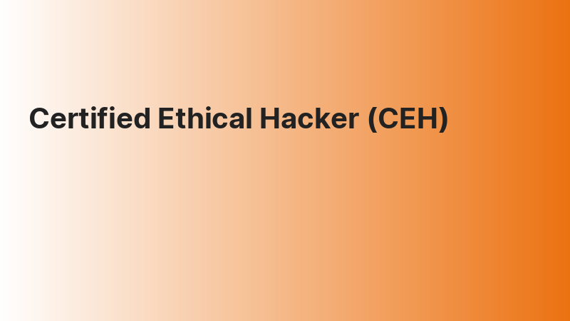 Certified Ethical Hacker (CEH) Certified Ethical Hacker (CEH)